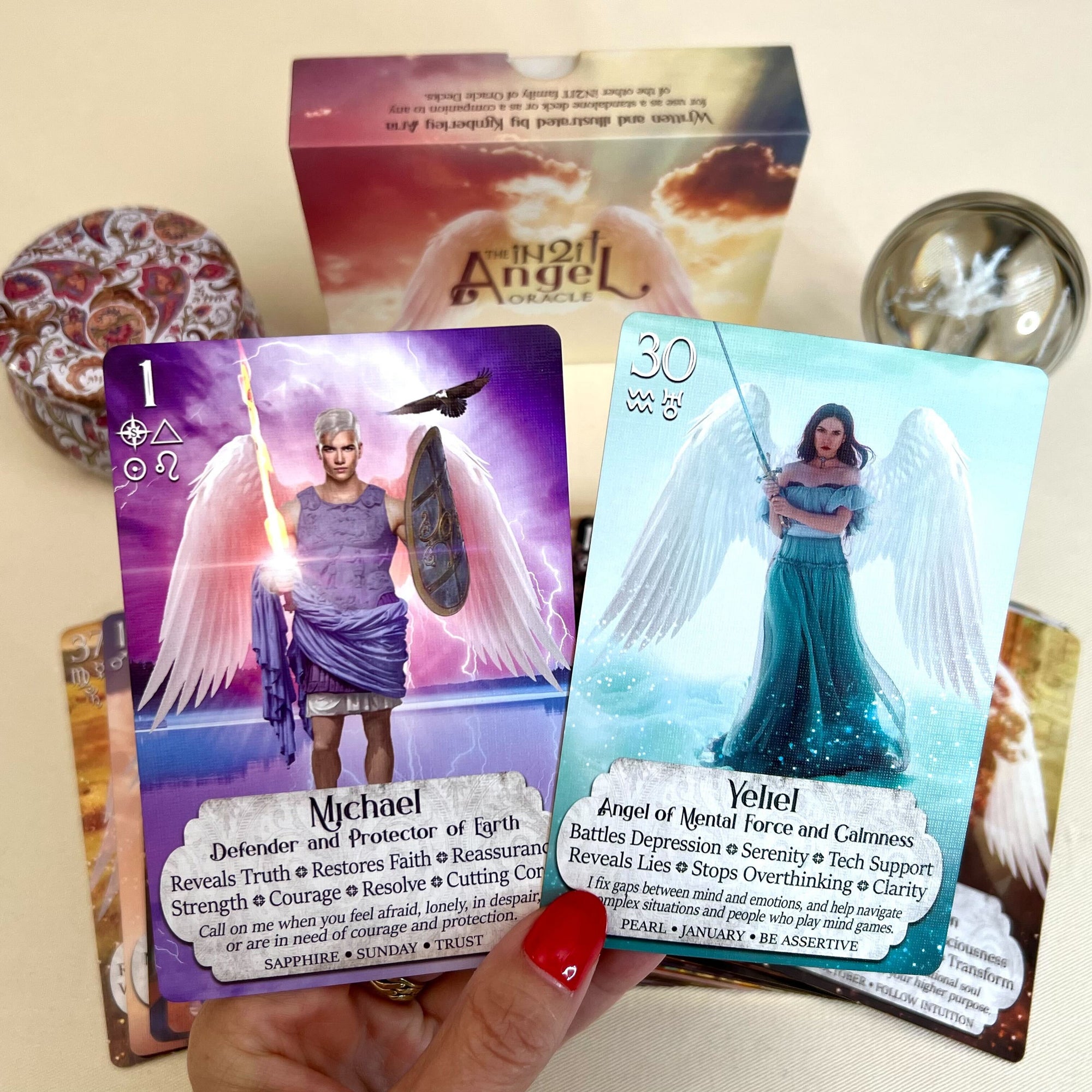 iN2IT Angel Oracle Deck by iN2IT – 47 Angel Cards for Divine Guidance ...